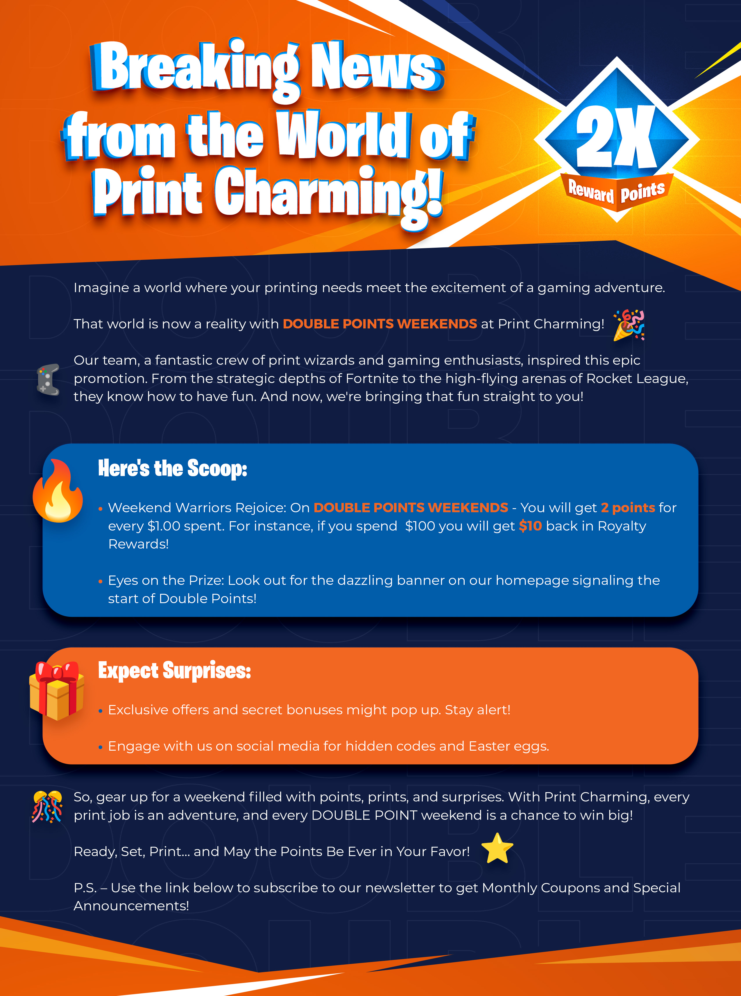 Double Points Weekends at Print Charming - Maximize Your Rewards!